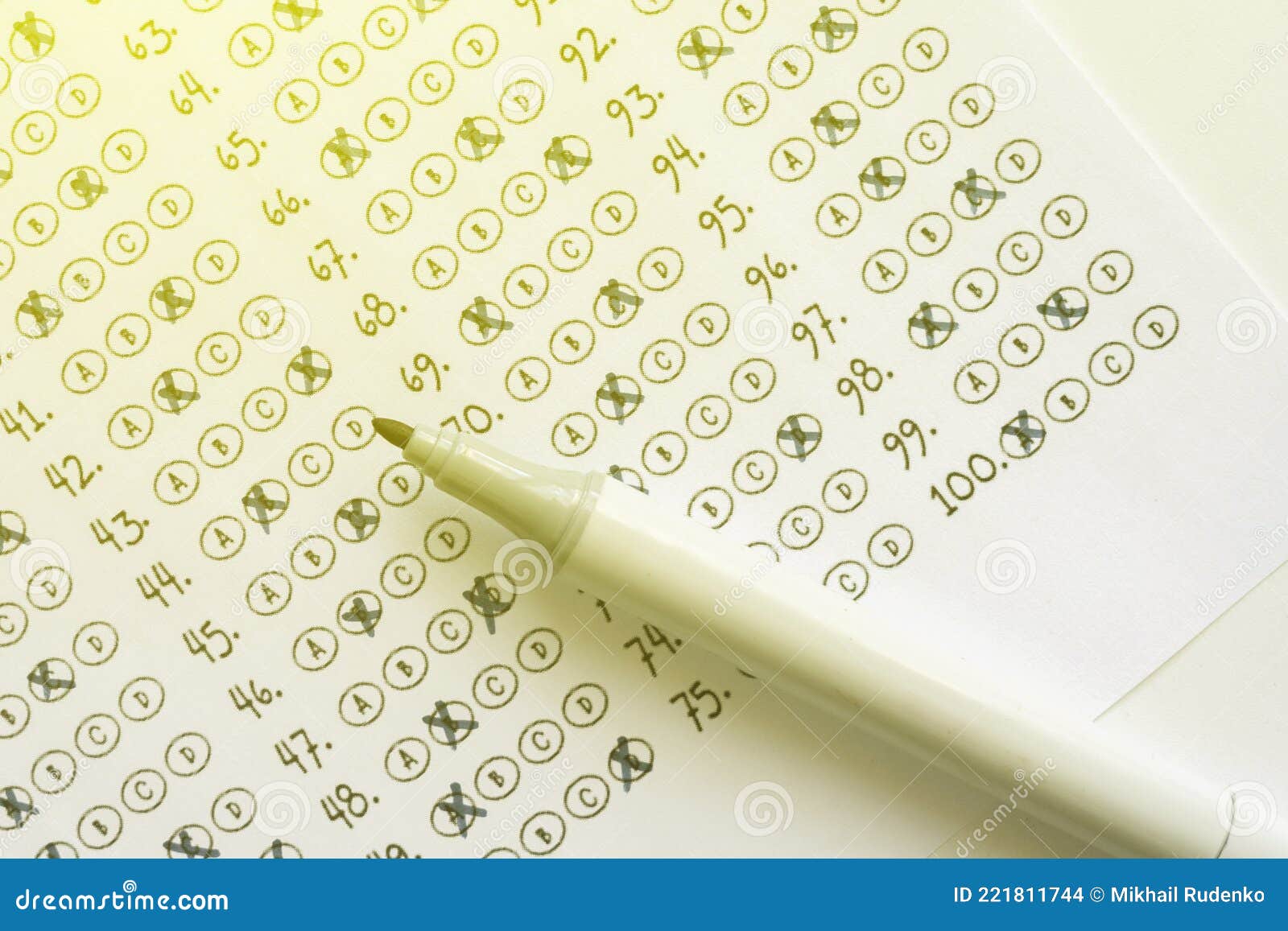 The Hire the New Employee, Paper Sheet with Test Answer on the Table ...