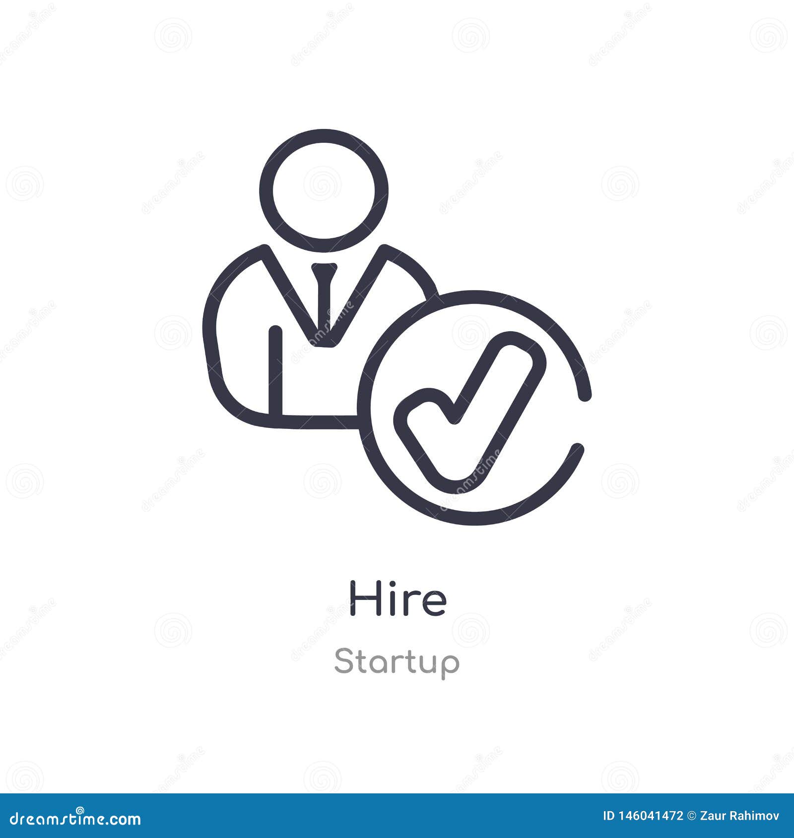 Hire Outline Icon. Isolated Line Vector Illustration from Startup ...