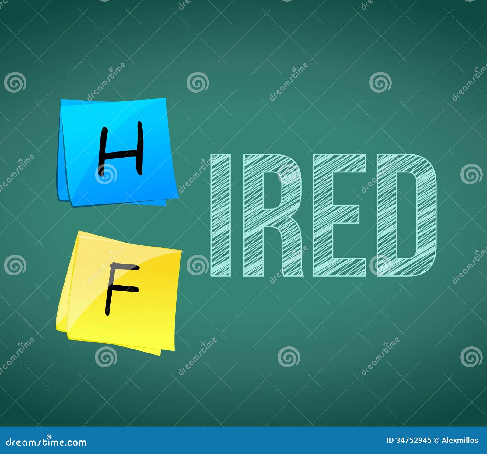 Hired or Fired Illustration Design Stock Illustration - Illustration of ...