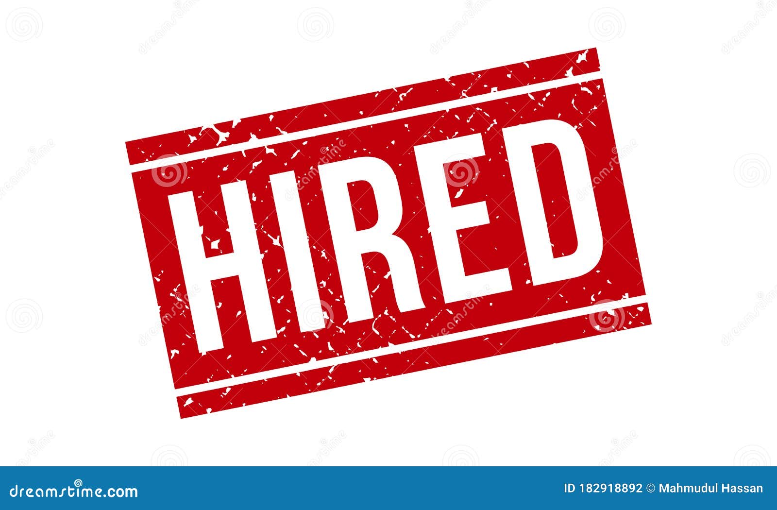 Hired Rubber Stamp. Red Hired Rubber Grunge Stamp Seal Vector ...