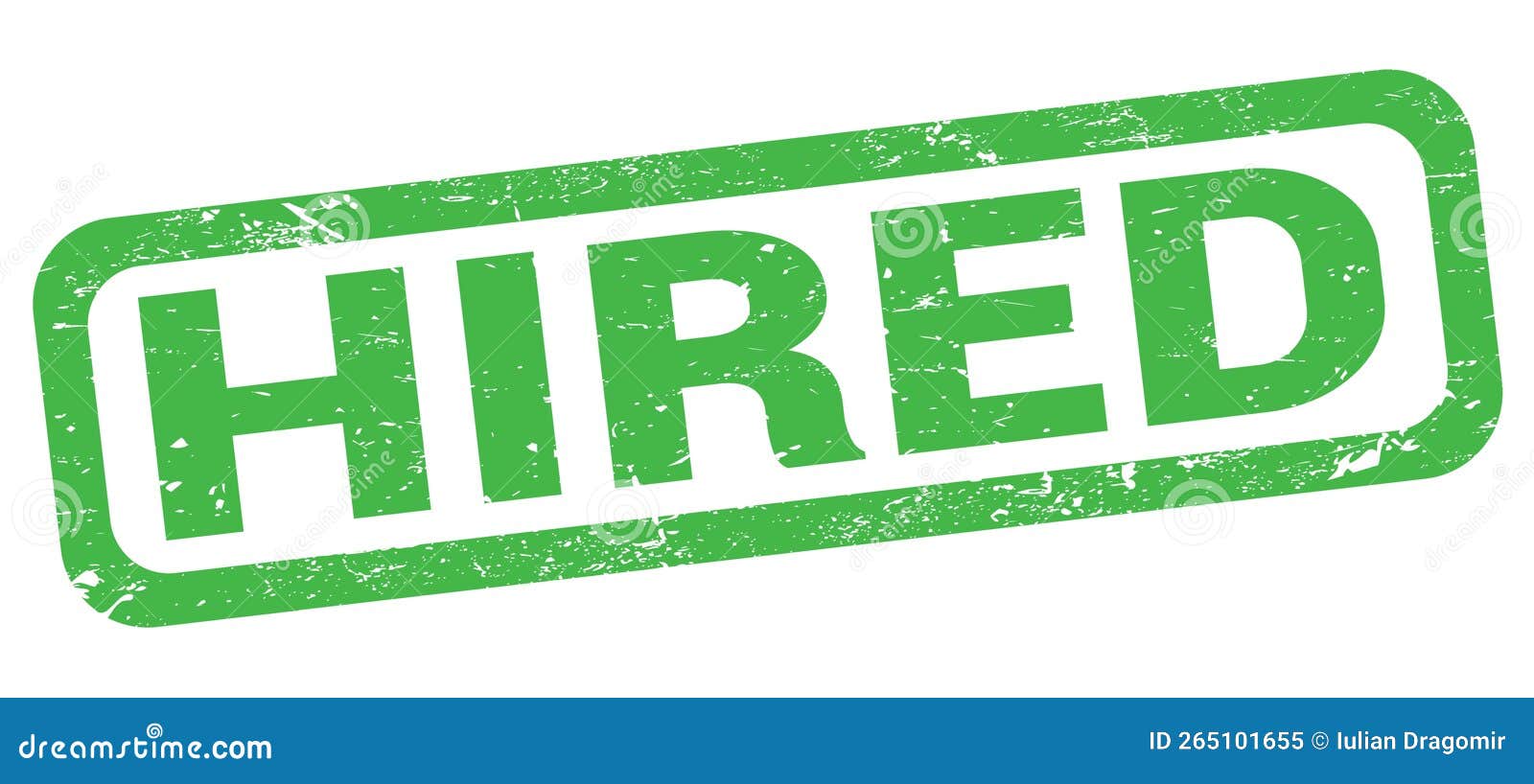 HIRED Text Written on Green Rectangle Stamp Stock Illustration ...