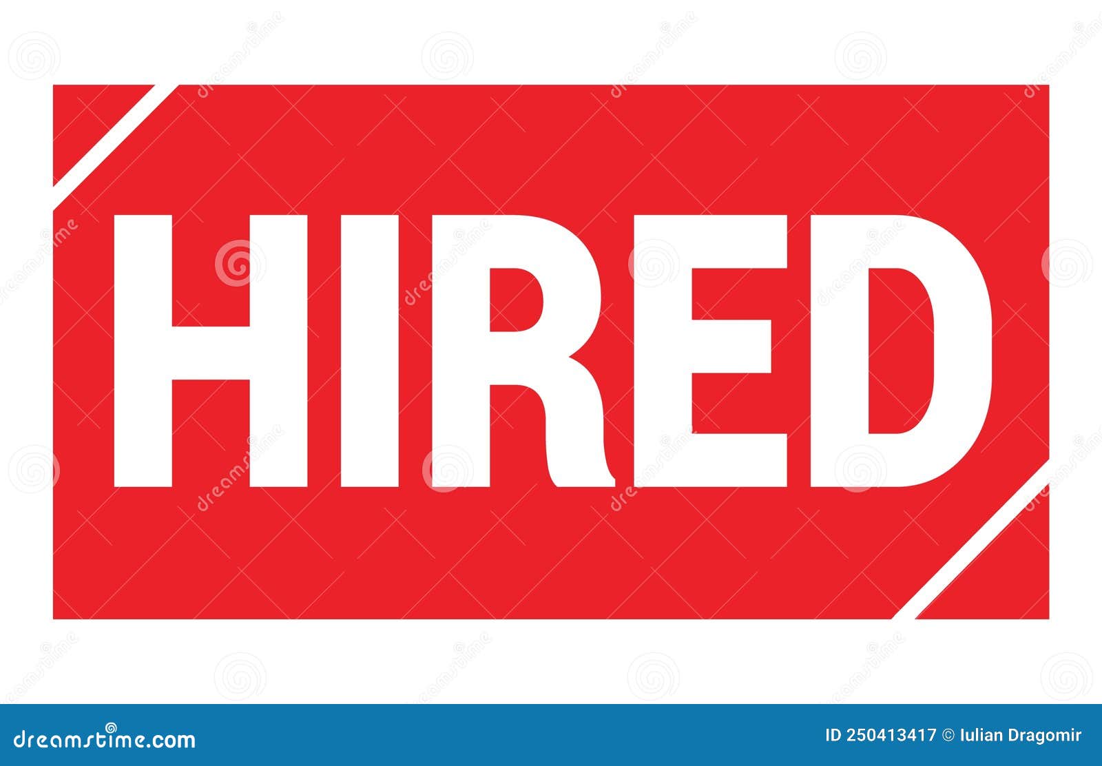 HIRED Text Written on Red Stamp Sign Stock Illustration - Illustration ...