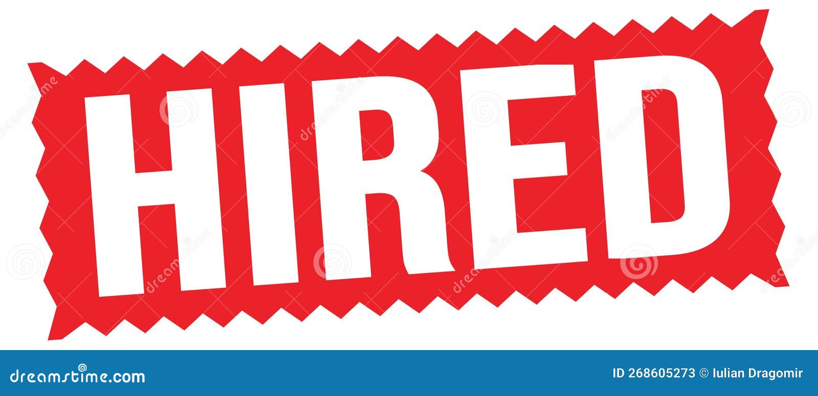 HIRED Text Written on Red Stamp Sign Stock Illustration - Illustration ...