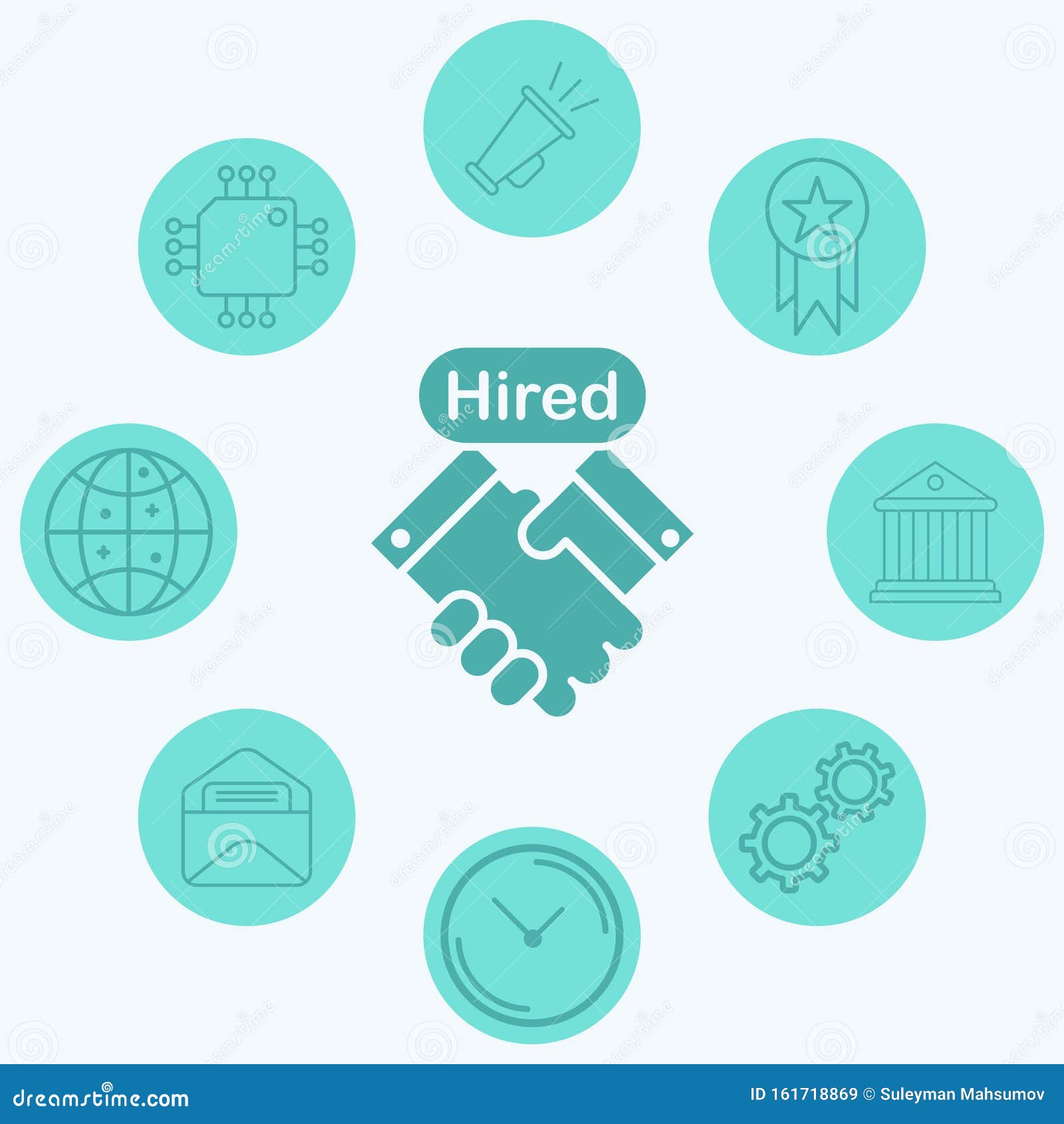 Hired Vector Icon Sign Symbol Stock Illustration - Illustration of ...