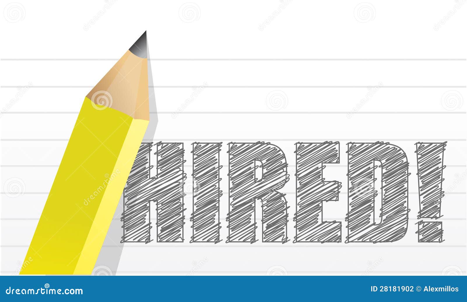 Hired Written on Paper Illustration Stock Illustration - Illustration ...