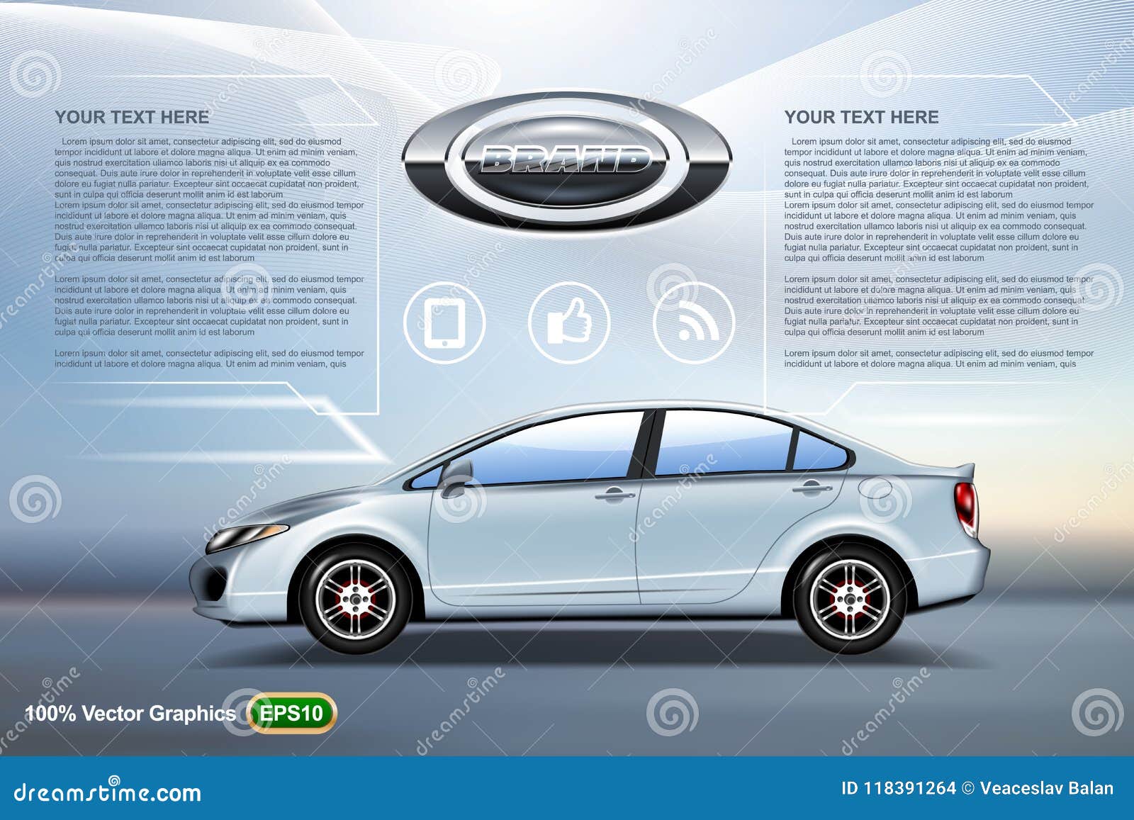 Car template ads stock vector. Illustration of business - 118391264