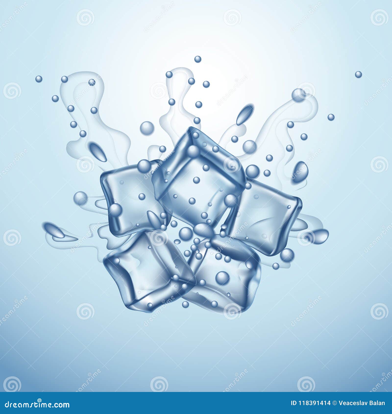 Ice cubes templates stock vector. Illustration of freshness - 118391414
