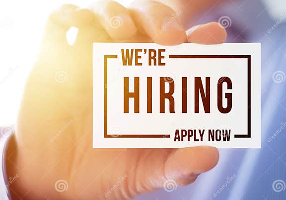 We are hiring - apply now stock photo. Image of recruitment - 289637042