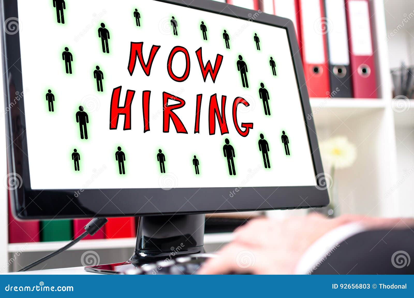 Hiring Concept on a Computer Screen Stock Image - Image of worker ...