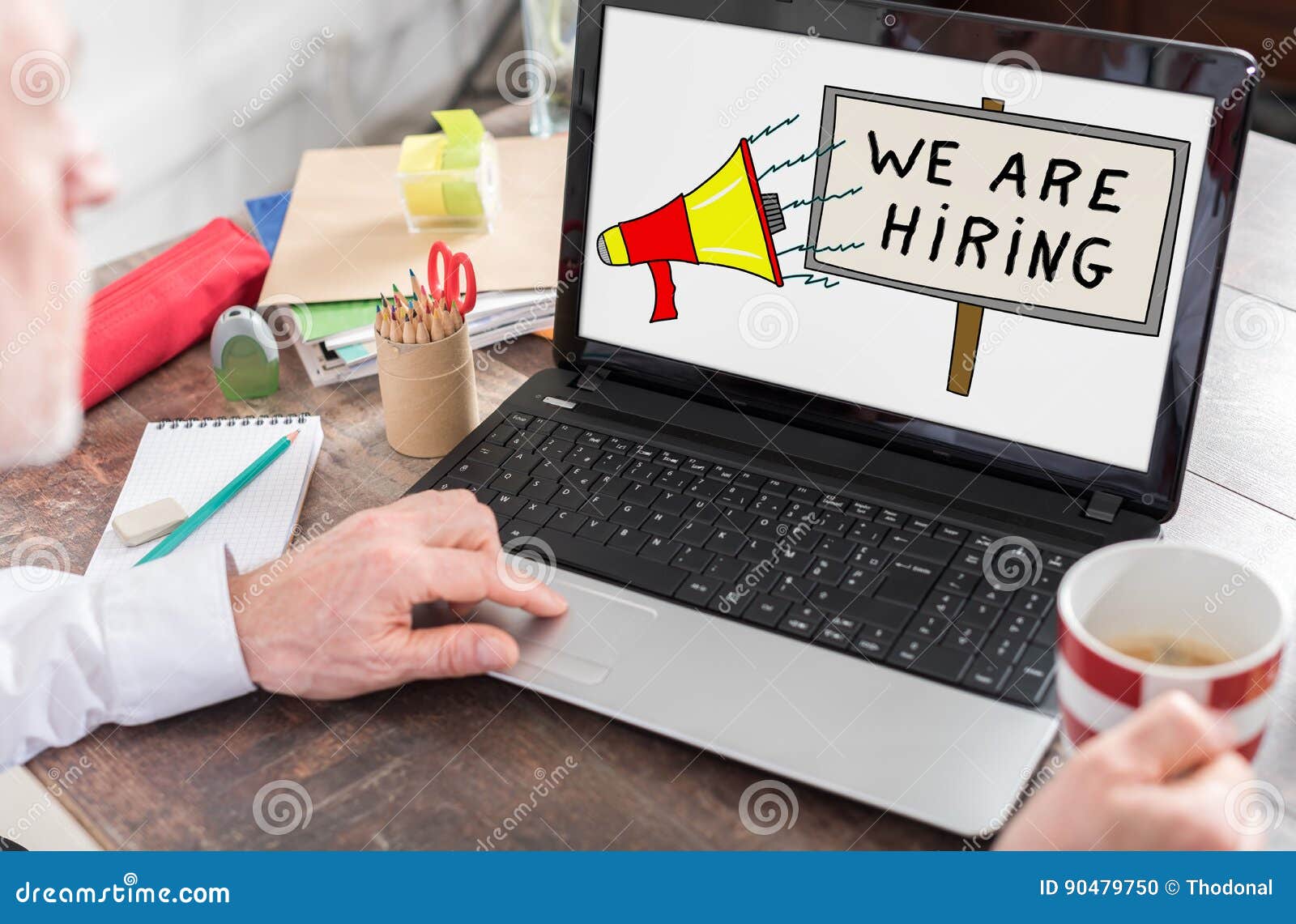 Hiring Concept on a Laptop Screen Stock Photo - Image of resources ...