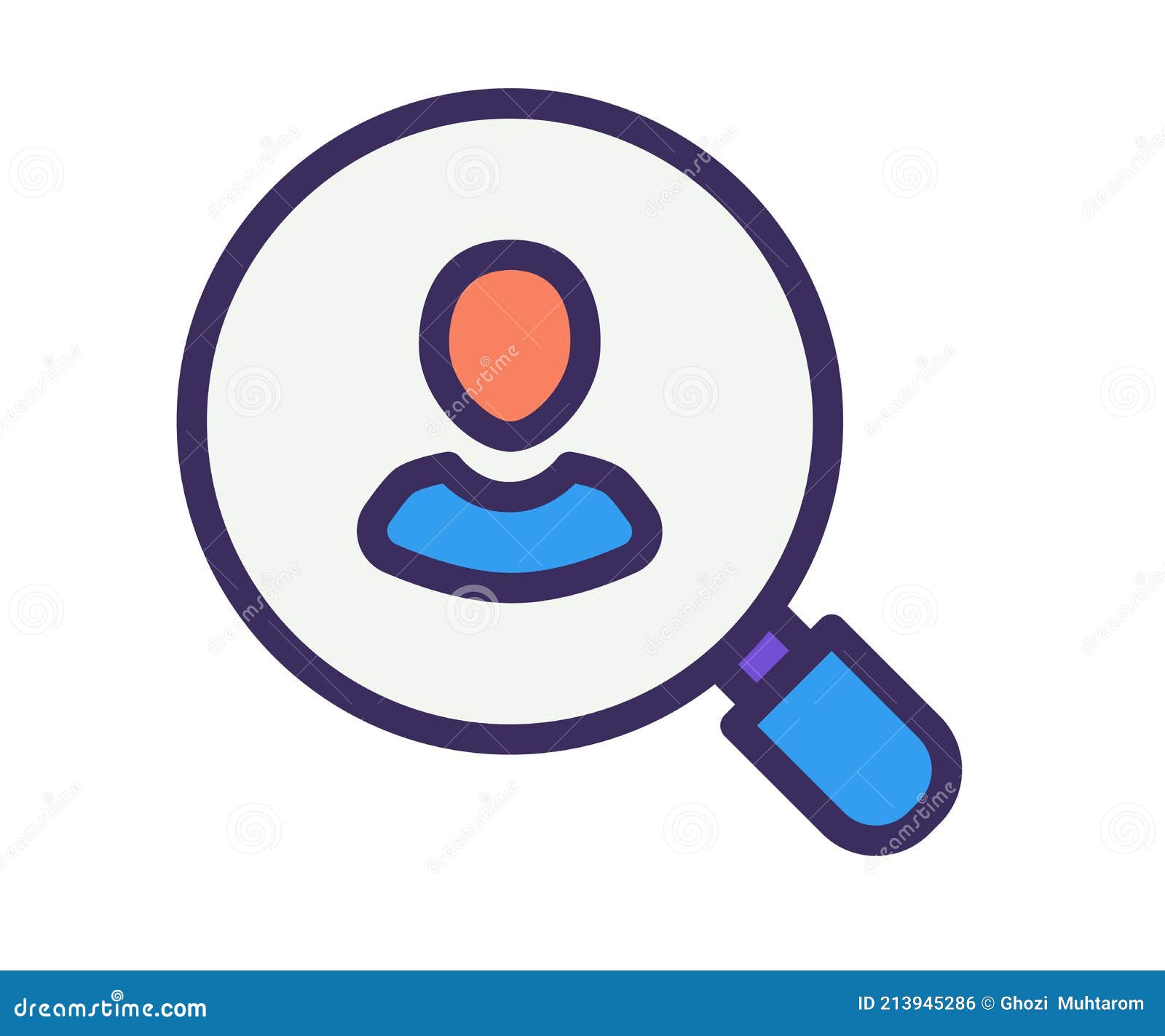 Hiring Find User Single Isolated Icon with Filled Line Style Stock ...