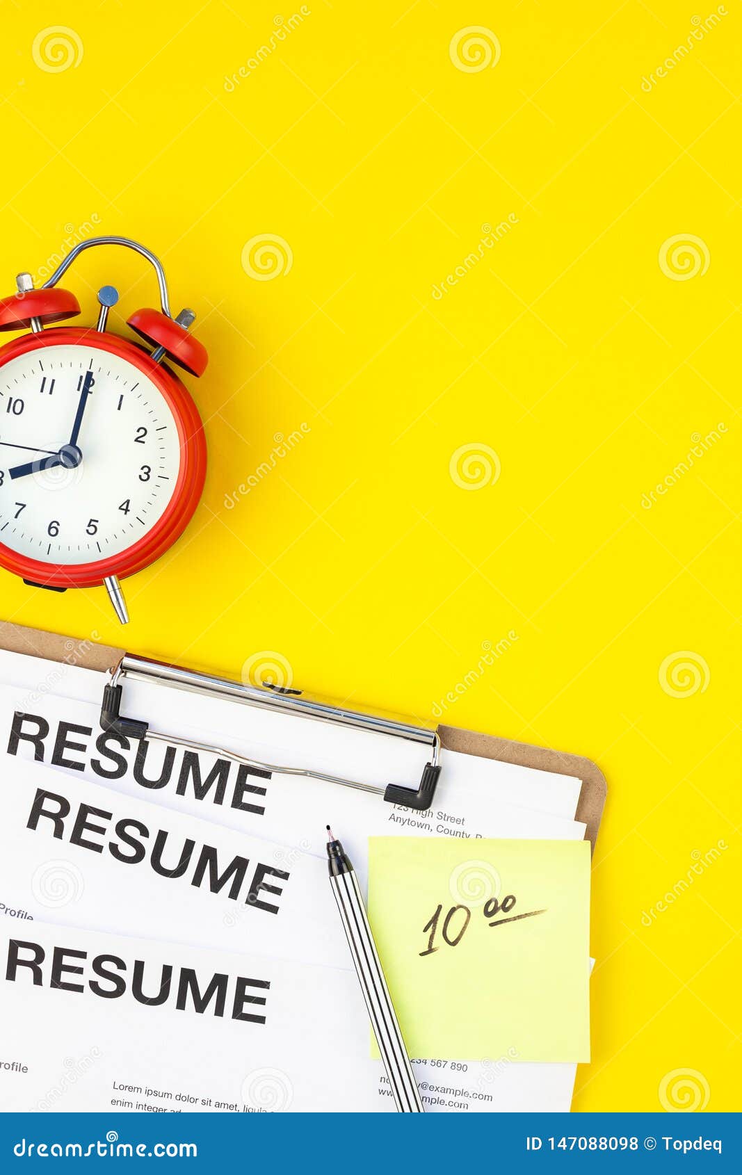 We are Hiring Flat Lay on Yellow Background Stock Photo - Image of view ...