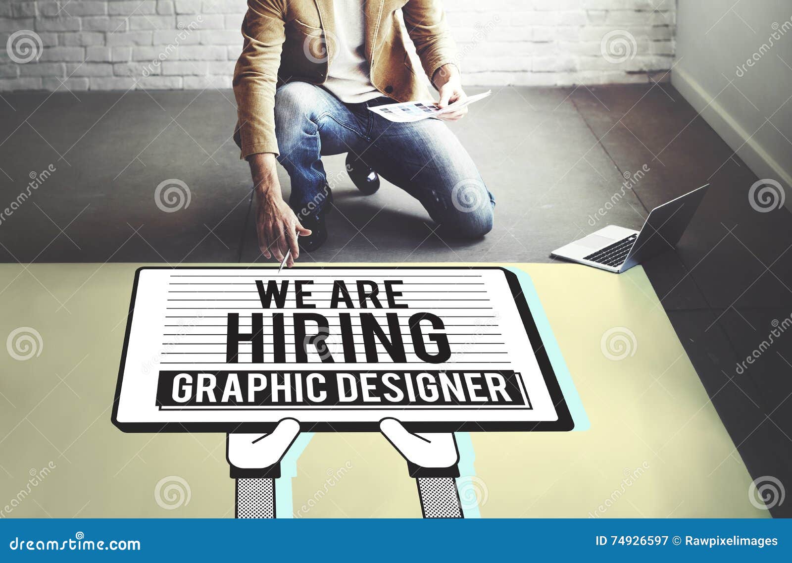 Hiring Graphic Designer Creative Sketch Visual Concept Stock Image ...