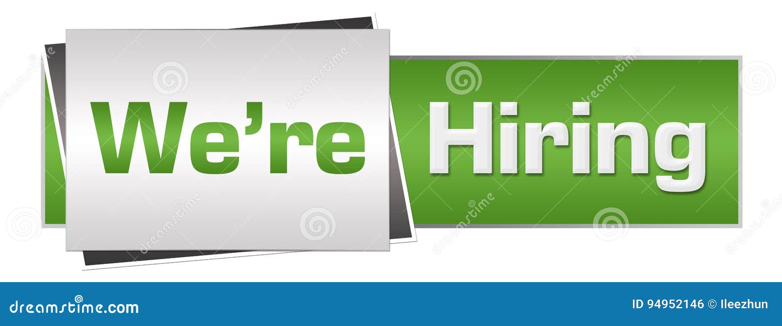 We are Hiring Green Grey Horizontal Stock Illustration - Illustration ...