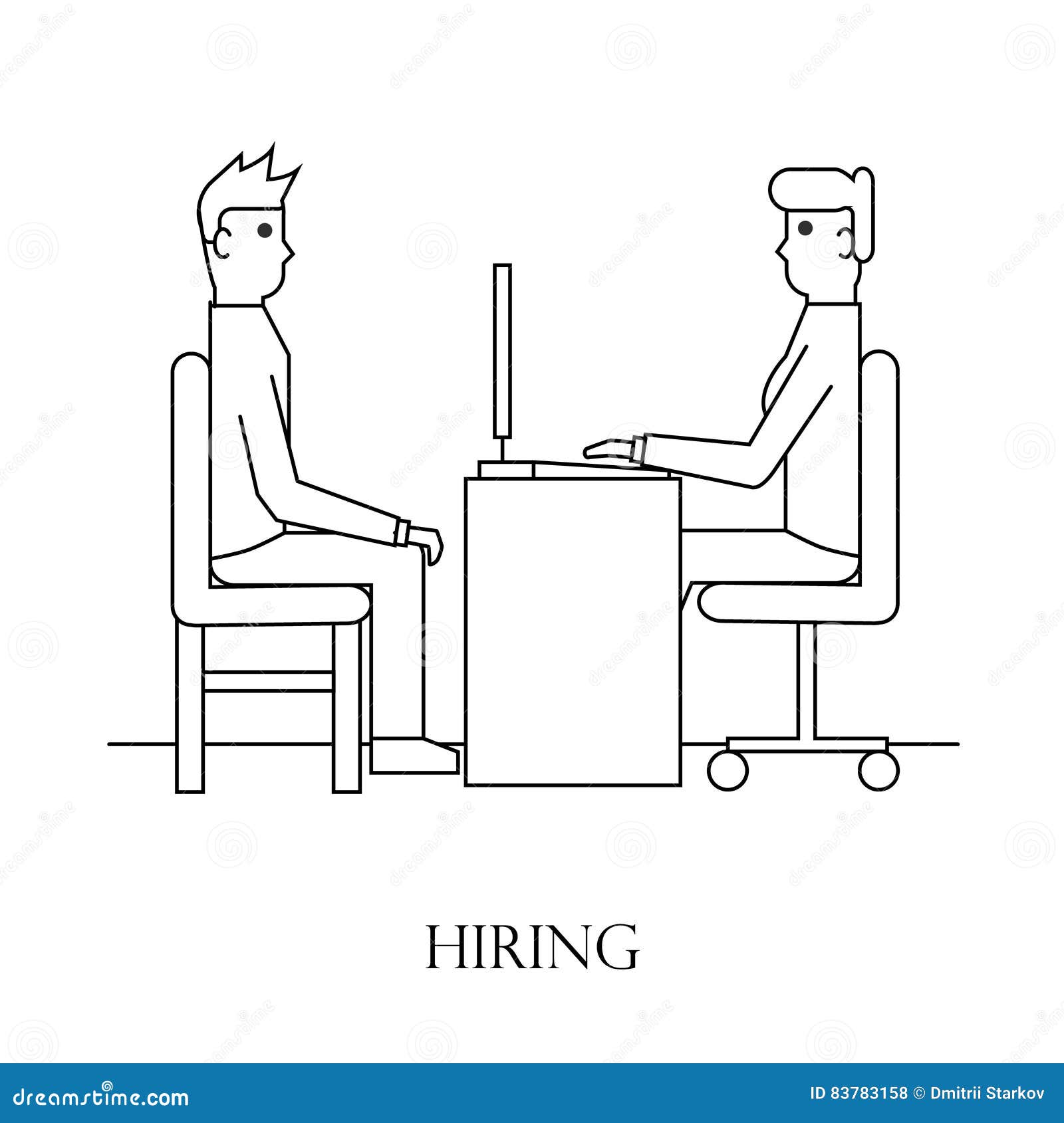 Hiring Icon or Logo Line Art Style. Stock Vector - Illustration of ...