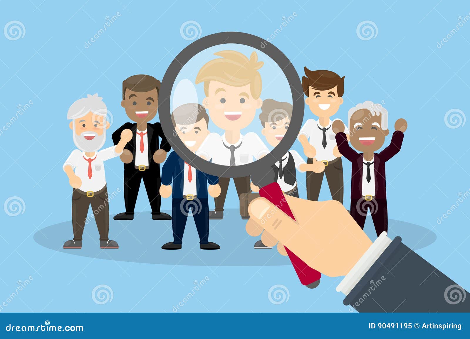 Hiring new people. stock vector. Illustration of concept - 90491195