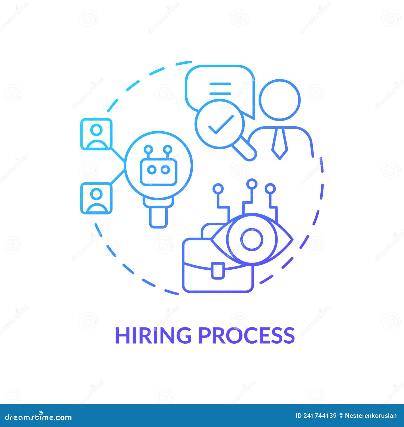 Hiring Process Blue Gradient Concept Icon Stock Vector - Illustration of process, abstract ...