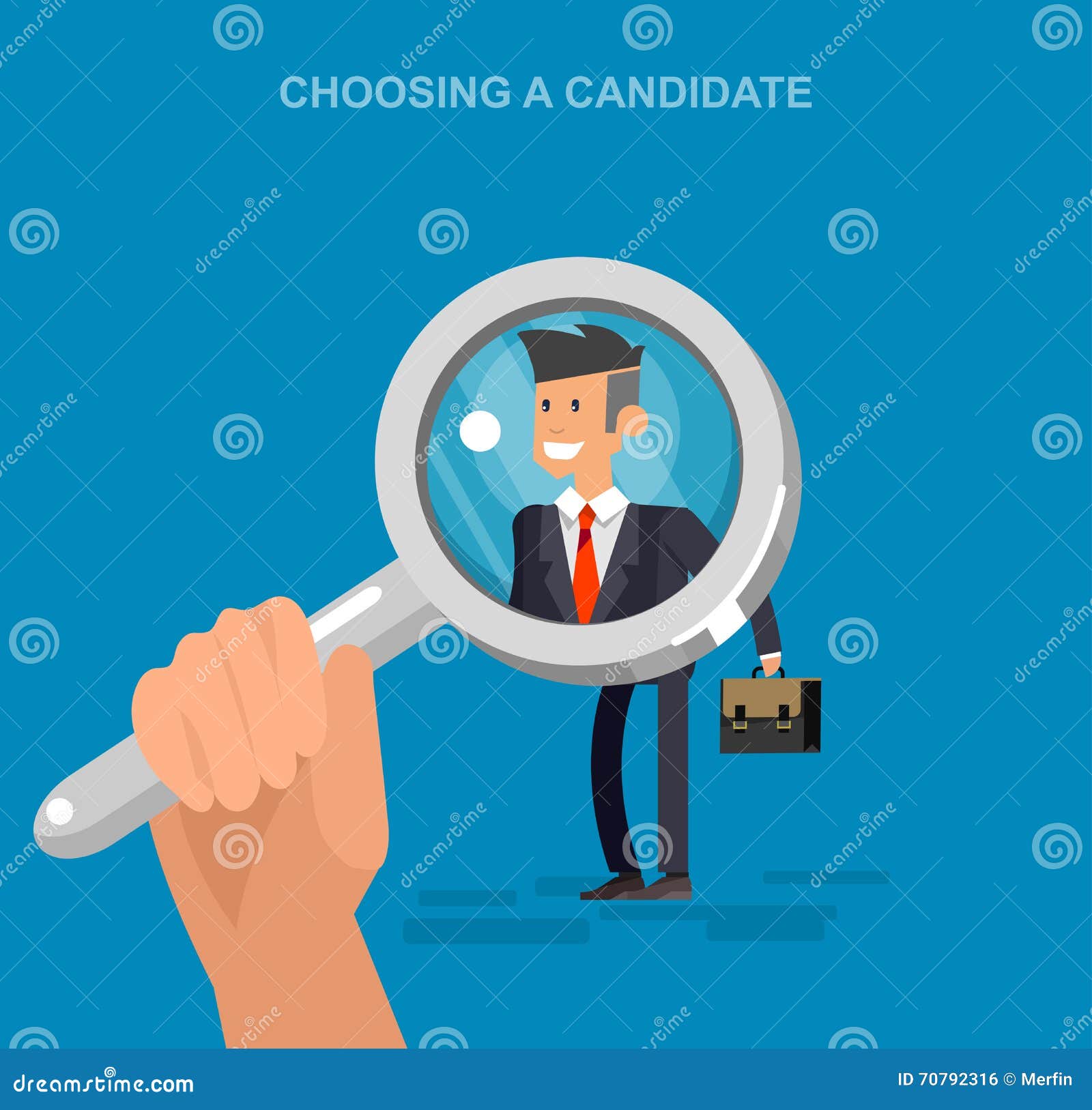 Candidate Selection From A Group Of Employees Vector Illustration ...