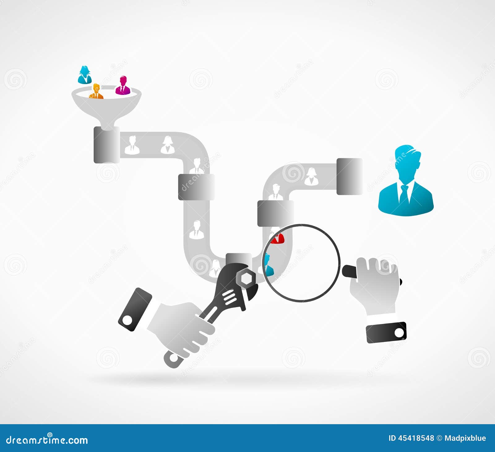 Hiring Process Stages Infographic Funnel Chart Design Template For Dark ...