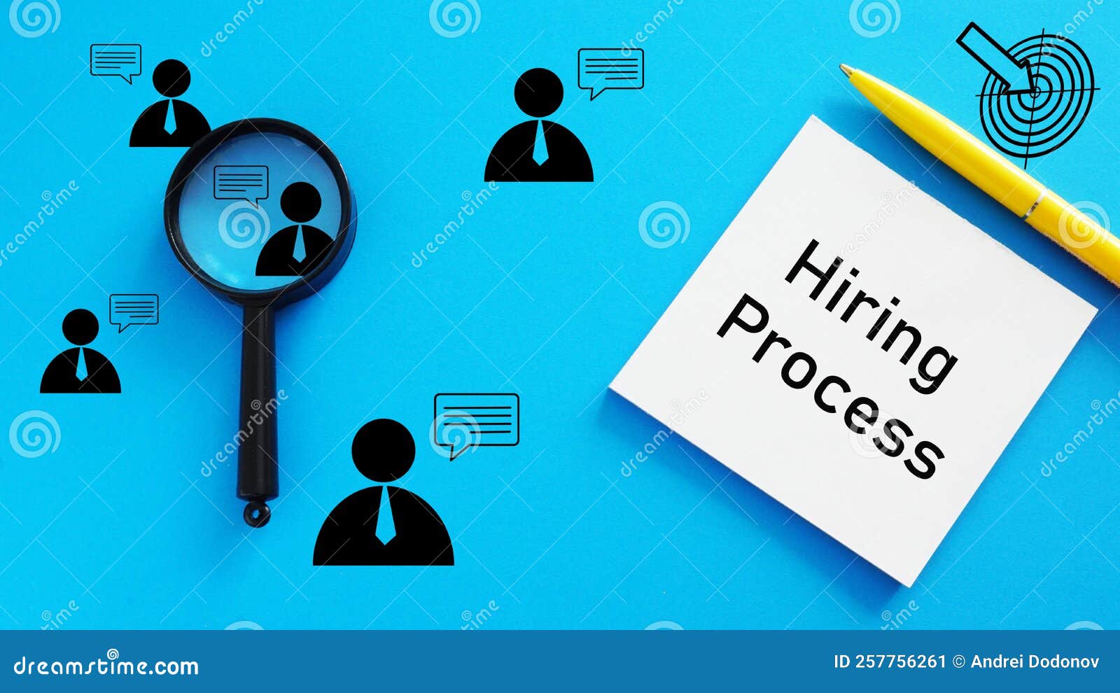 Hiring Process is Shown Using the Text Stock Image - Image of business ...