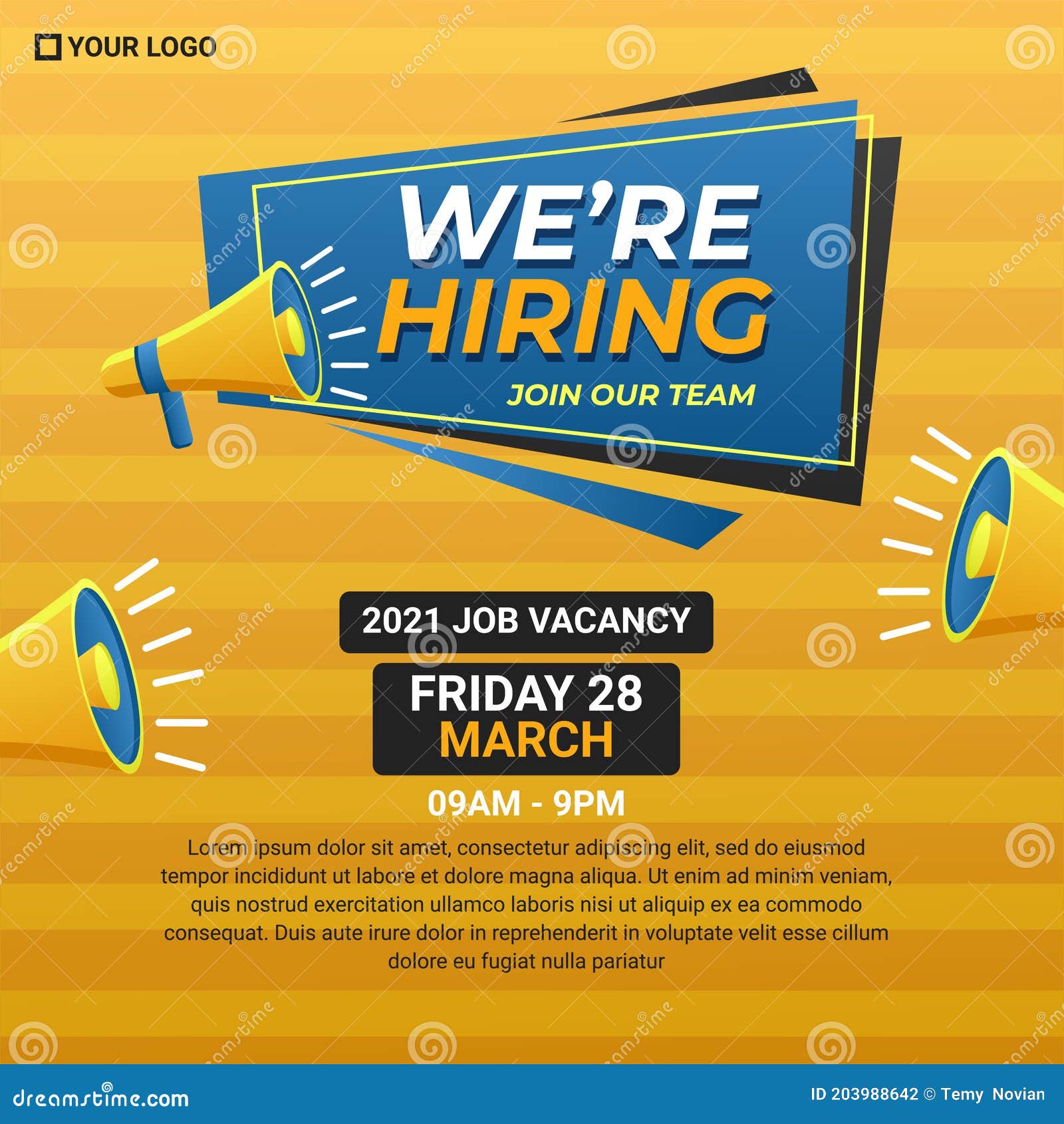 Hiring Recruitment Join Now Design Stock Vector - Illustration of ...