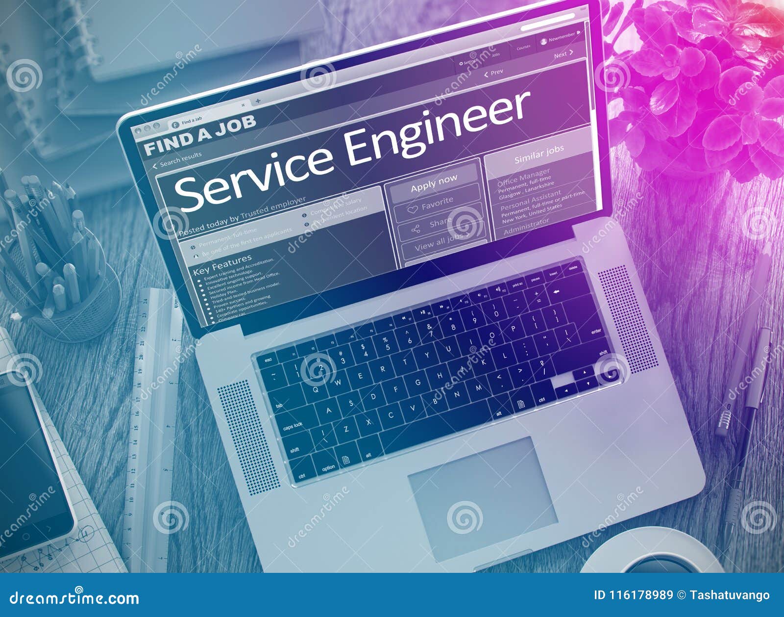 We are Hiring Service Engineer. 3D. Stock Image - Image of computer ...
