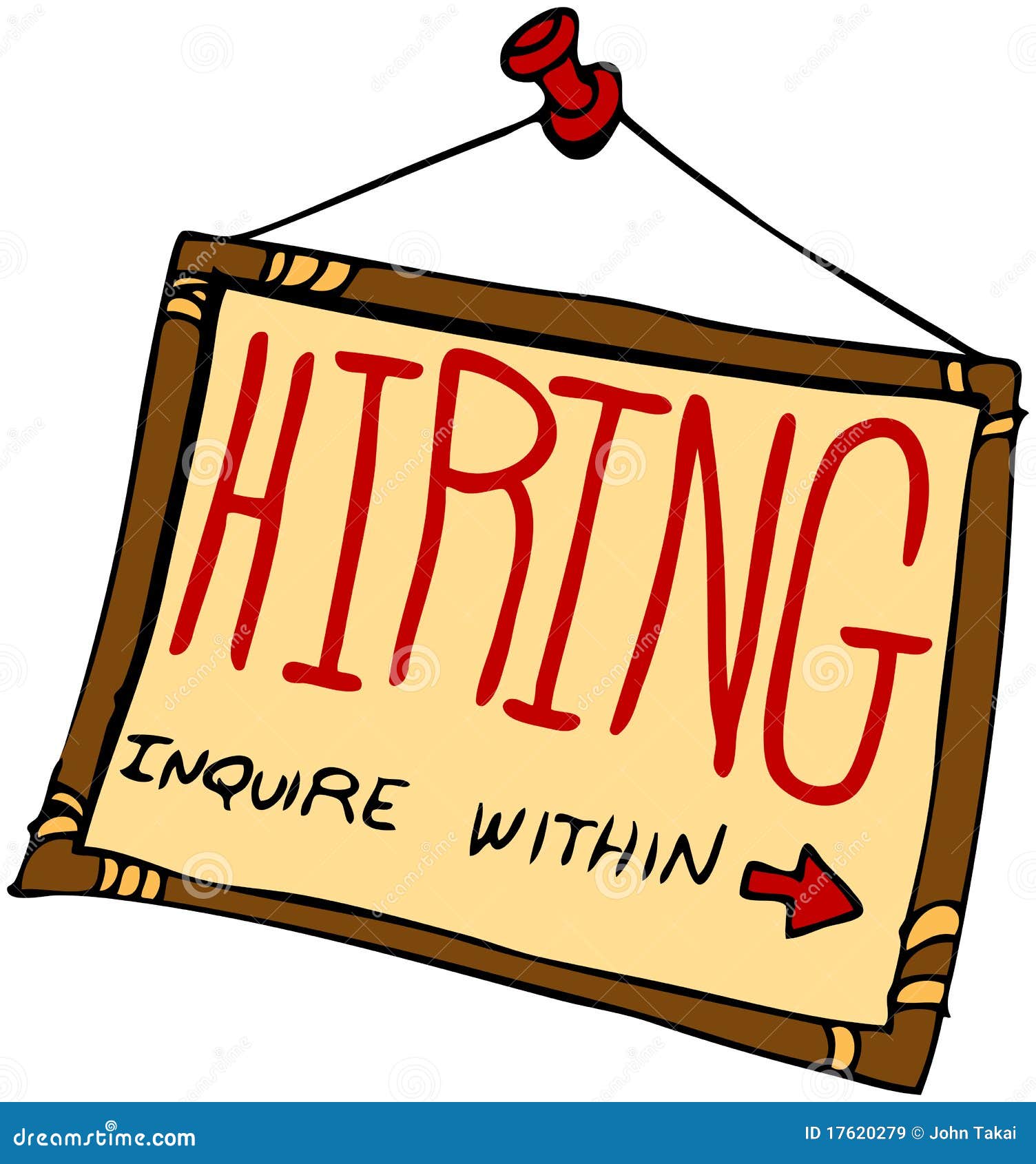 Hiring Sign stock vector. Illustration of clip, clipart - 17620279