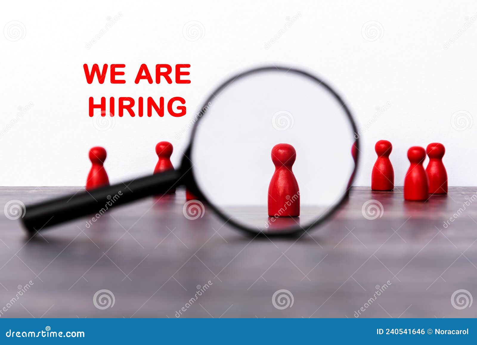 We are Hiring Sign with Magnifying Glass Stock Photo - Image of ...