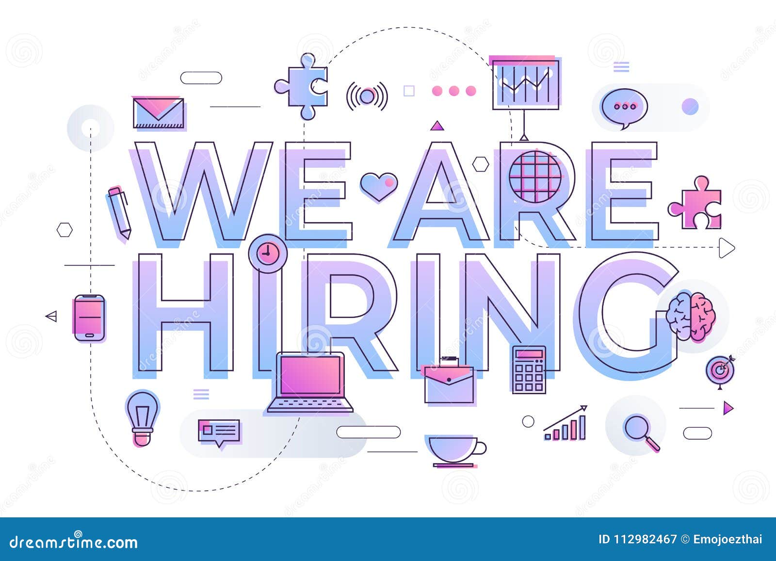 We are Hiring Thin Line Design Concept Stock Vector - Illustration of ... We are Hiring Thin Line Design Concept Stock Vector - Illustration of ...