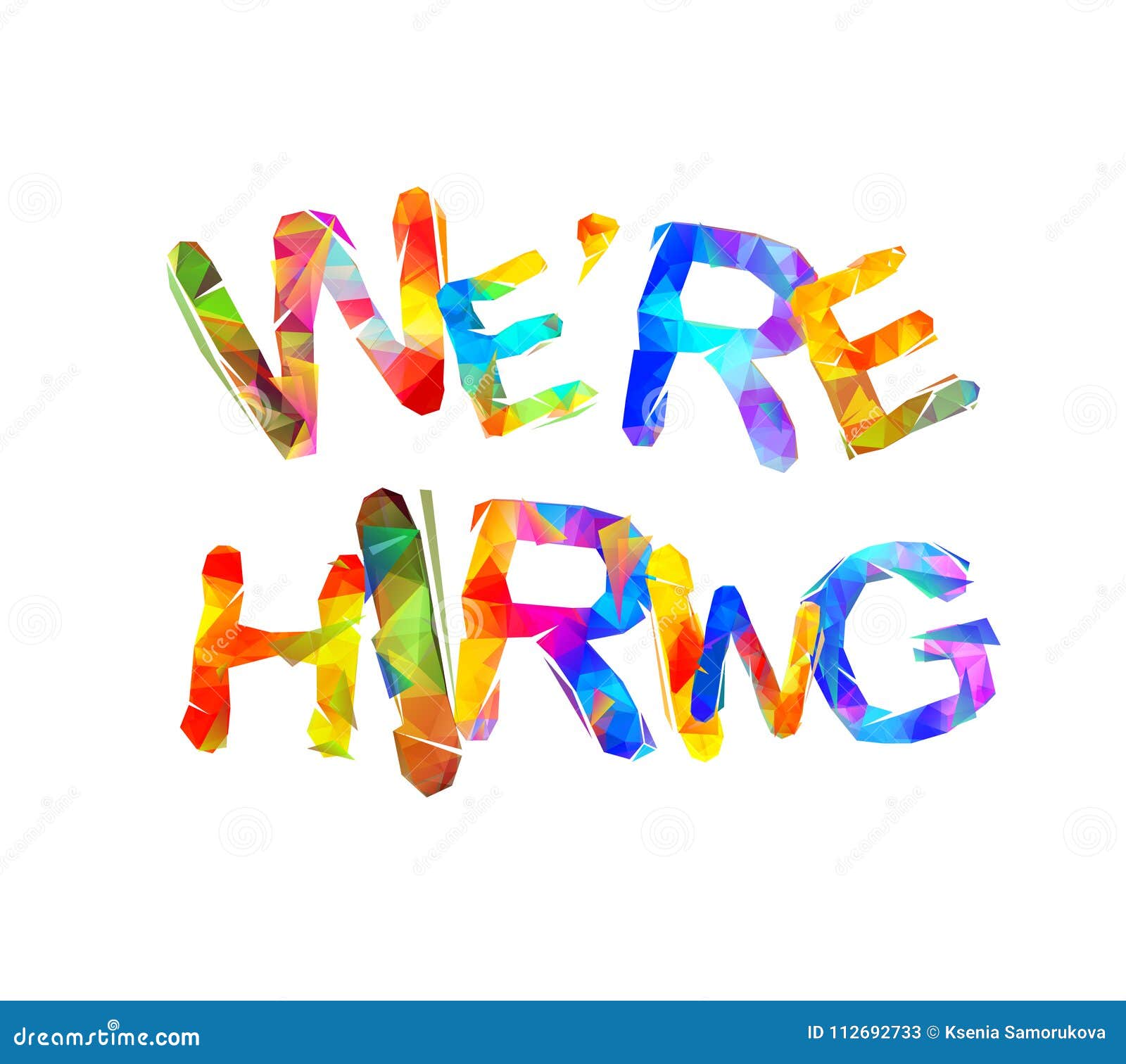 We are Hiring. Triangular Letters Stock Vector - Illustration of ...