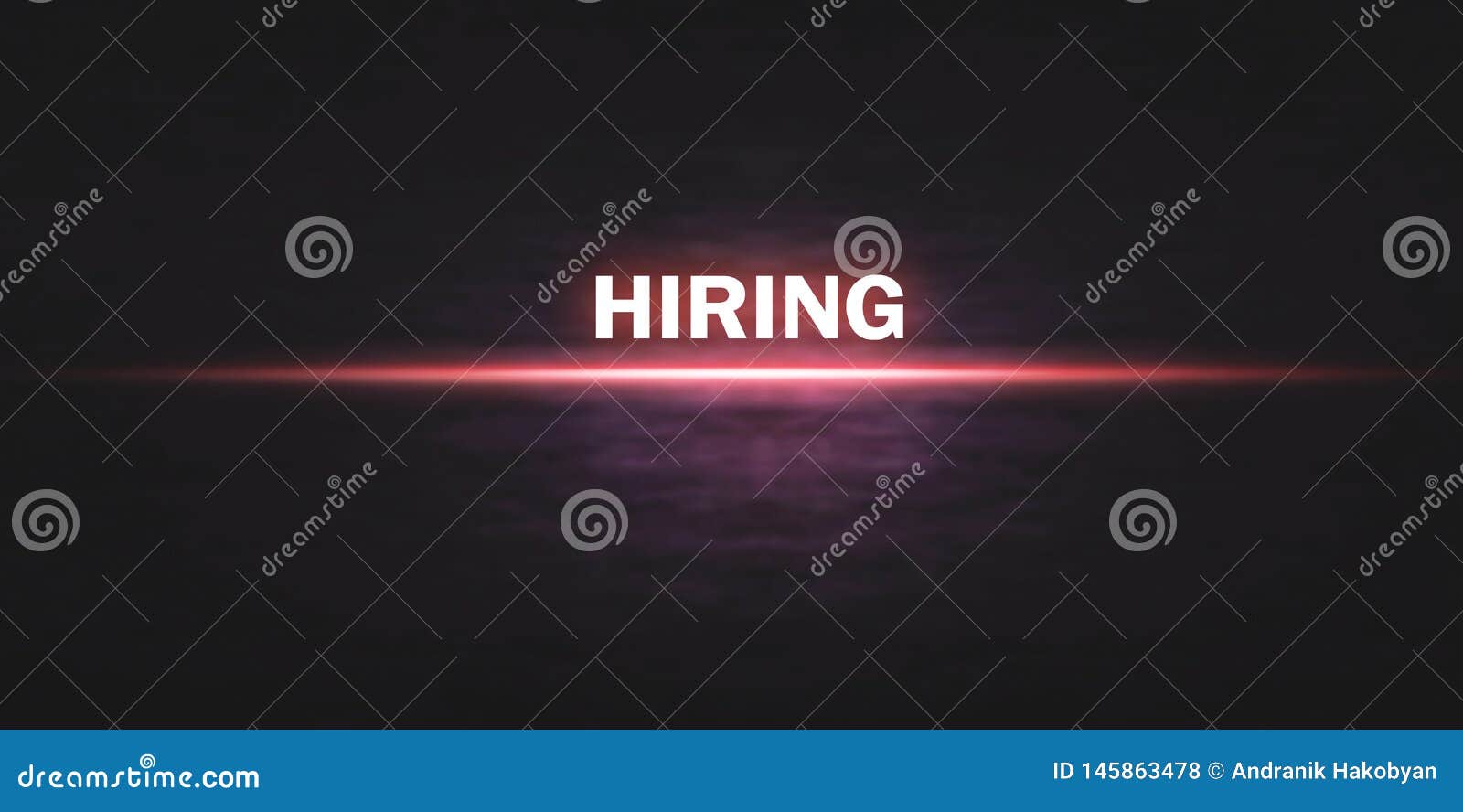 Hiring Word in Light on Dark Background Stock Photo - Image of message ...