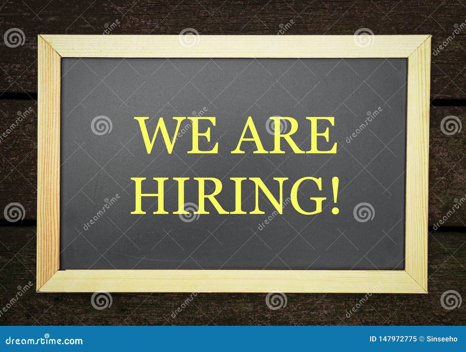 We are Hiring, Words Printed on Board Stock Image - Image of employment ...