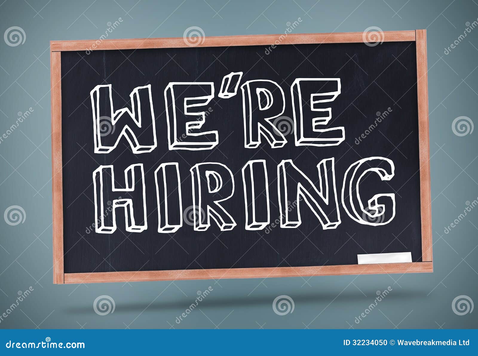 We are Hiring Written on Blackboard Stock Photo - Image of generated ...
