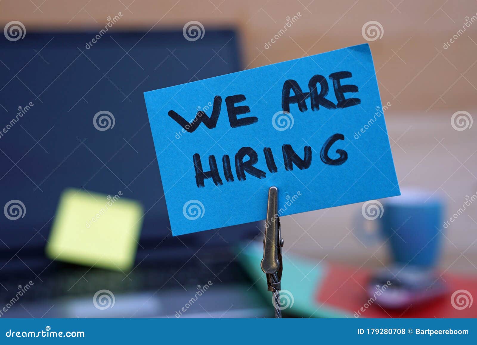We are Hiring Written on a Memo Stock Photo - Image of cheerful ...