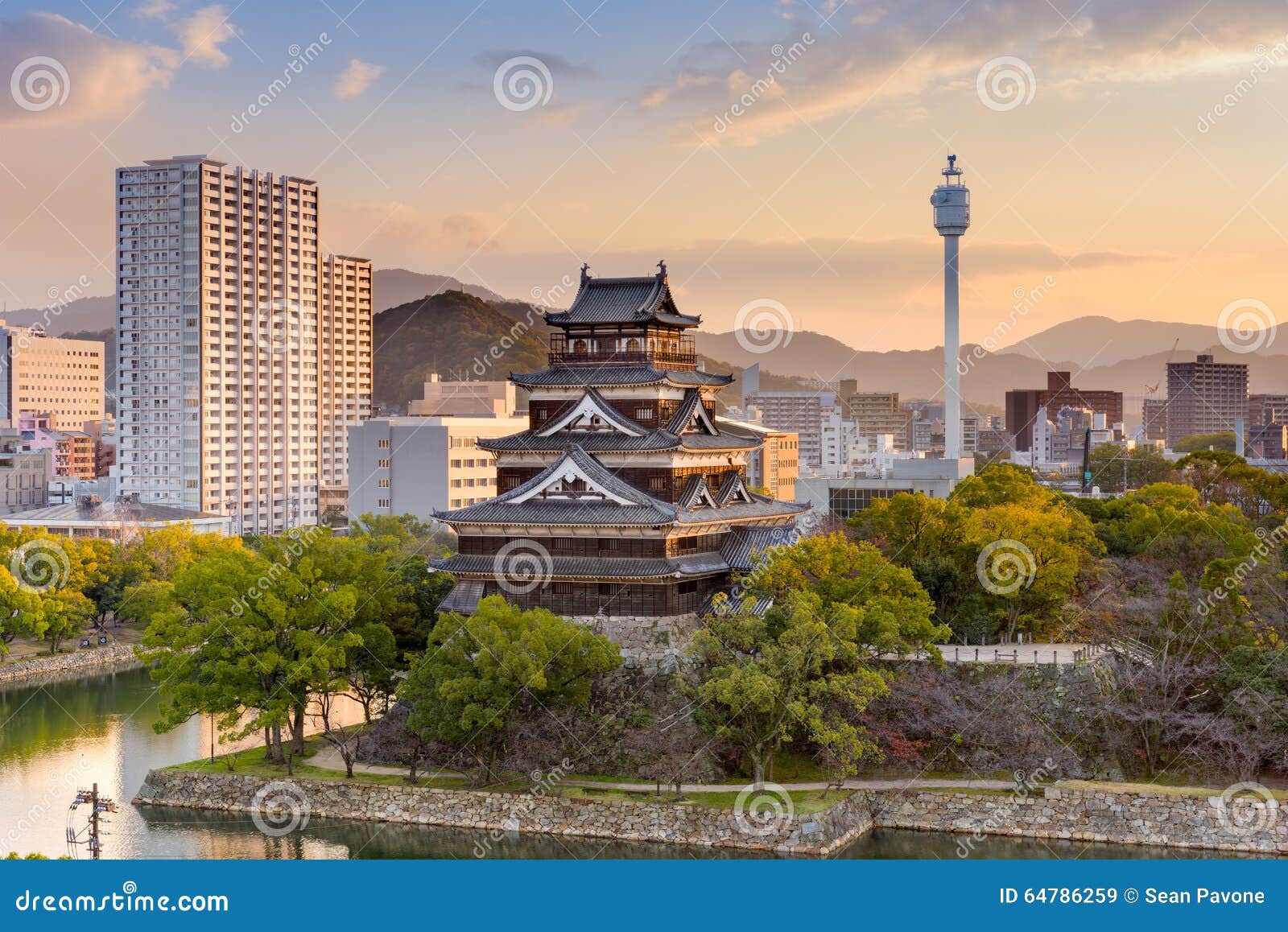 Hiroshima, Japan Pinned Map Royalty-Free Stock Photo | CartoonDealer ...