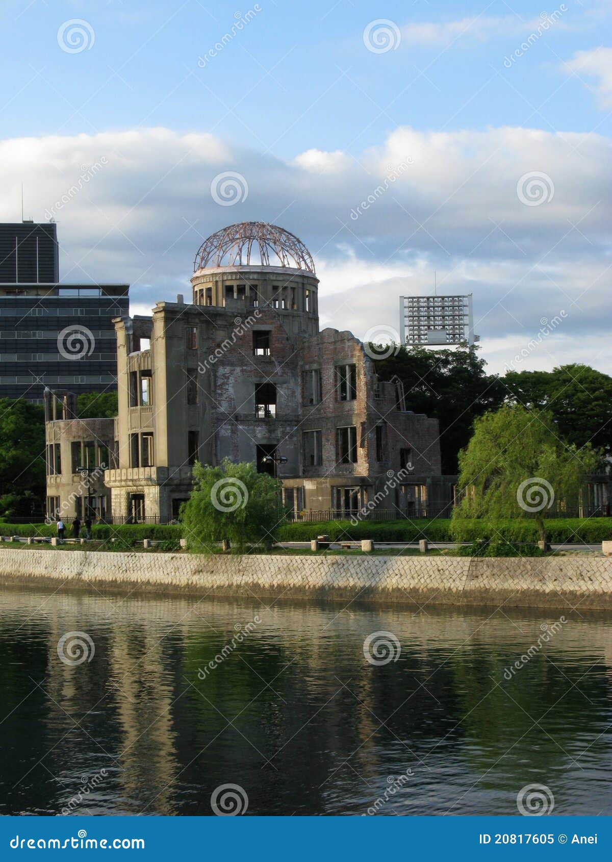 Hiroshima Dome and a river stock image. Image of bricks - 20817605