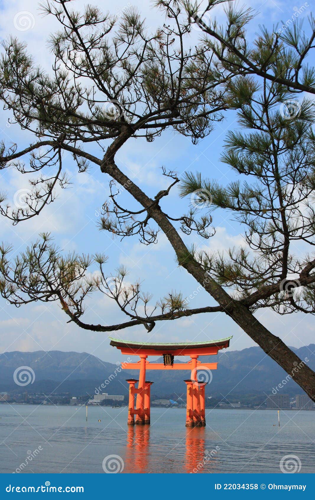 Hiroshima Floating Temple Gate in the Sea Stock Photo - Image of ...