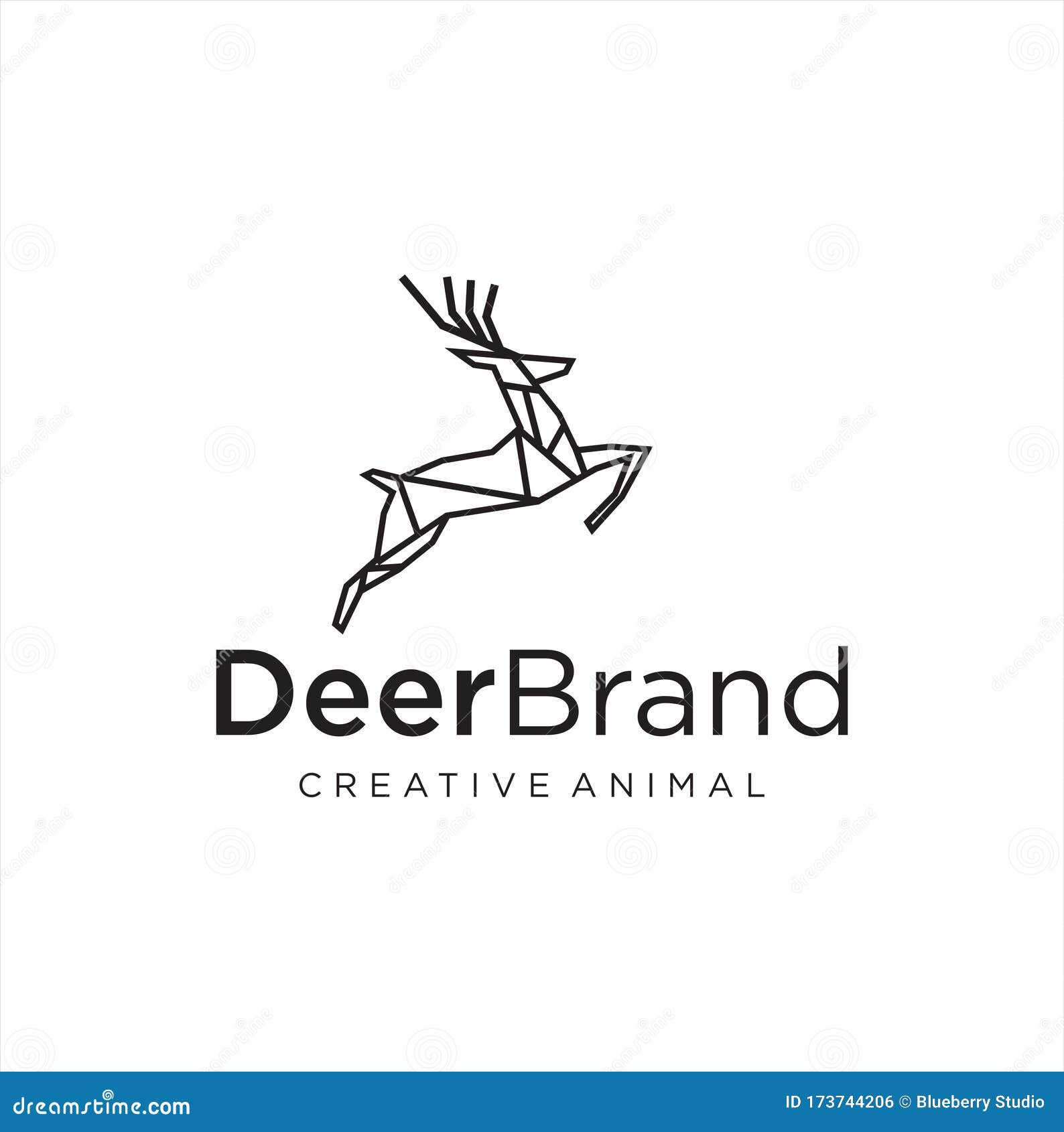 Hirsch Logo Line Design Symbol Vector Abstrakte Hirsch Springen Logo ...