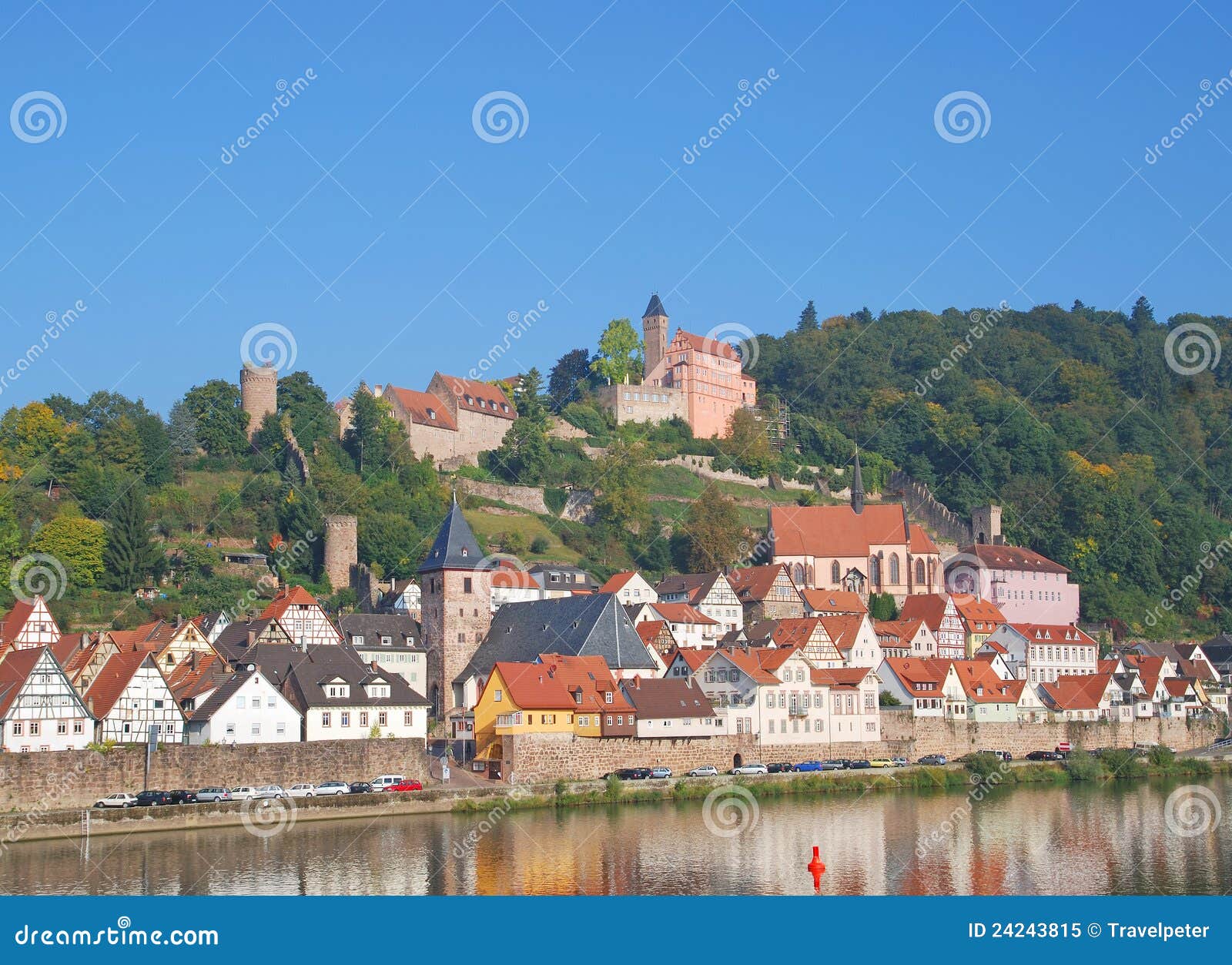 Hirschhorn, River Neckar,Germany Stock Image - Image of river ...