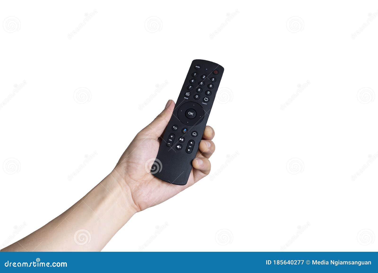 His Hand is Holding the Remote Control and Operate the Remote Control ...