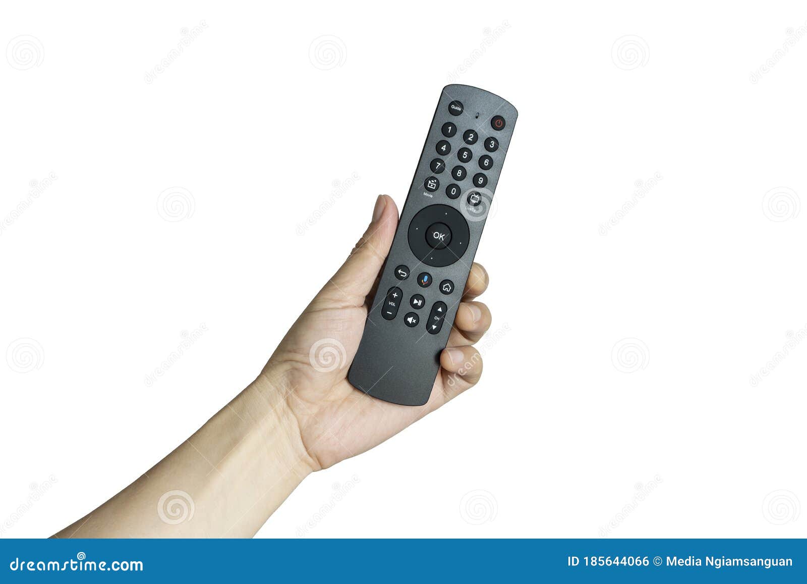 His Hand is Holding the Remote Control and Operate the Remote Control ...