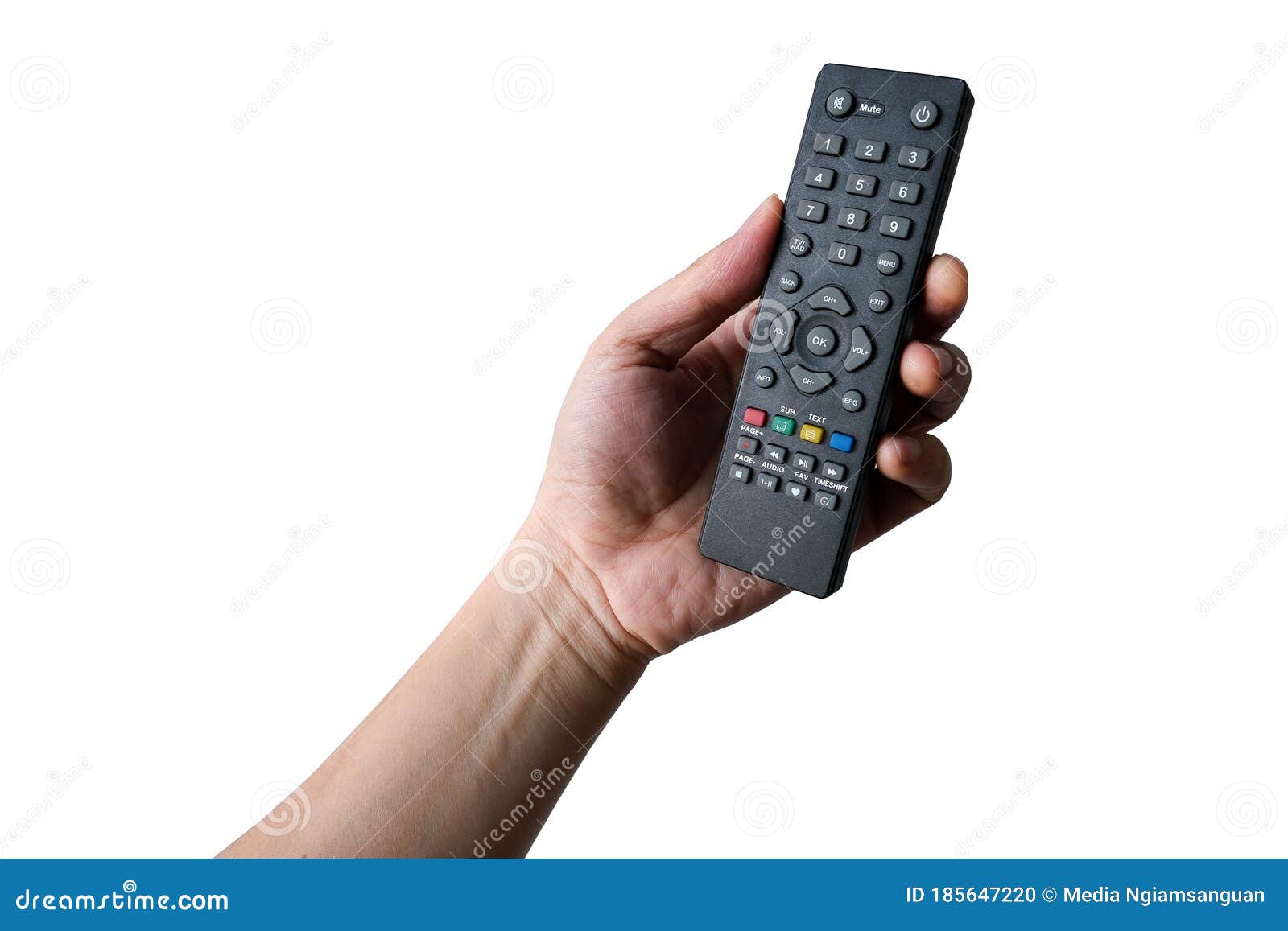His Hand is Holding the Remote Control and Operate the Remote Control ...