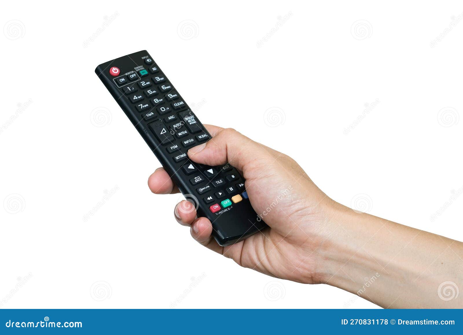 His Hand is Holding the Remote Control and Operate the Remote Control ...