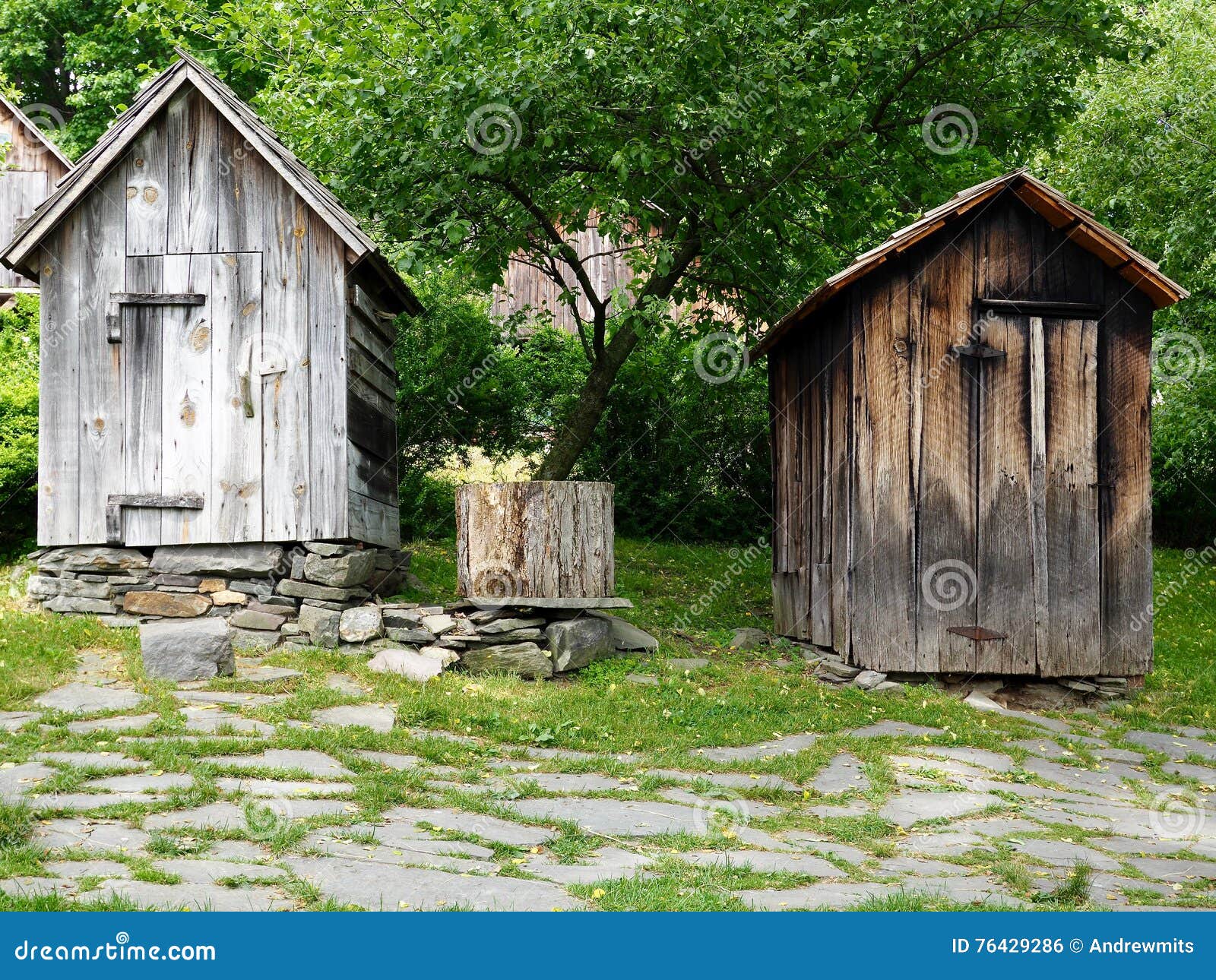 His and Hers Outhouses stock photo. Image of farm, toilet - 76429286