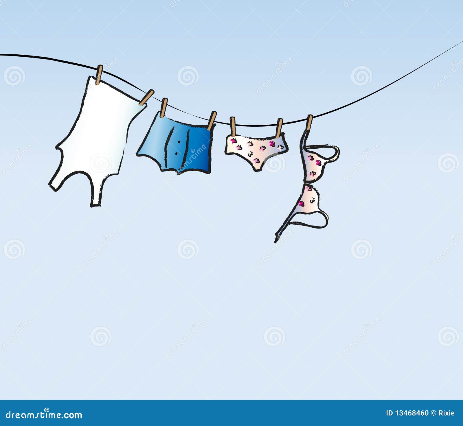 His and hers washing line stock vector. Illustration of laundry - 13468460