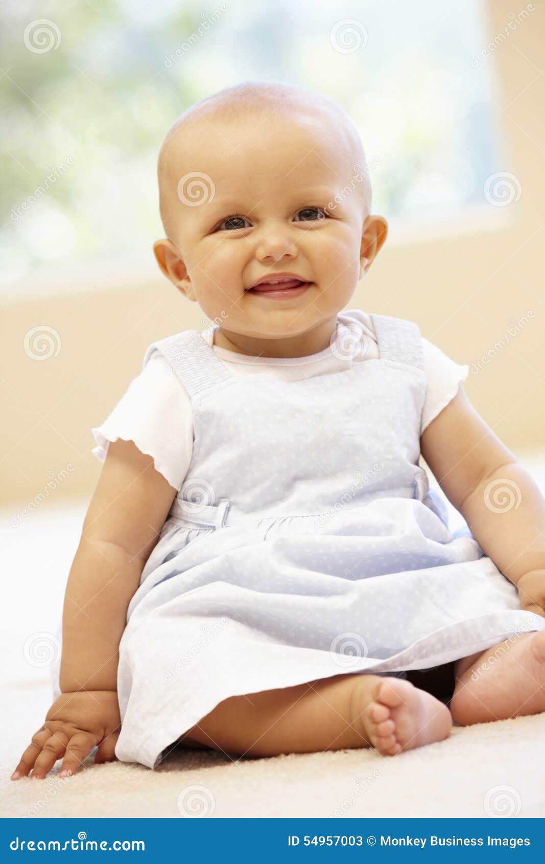 Hispanic baby girl at home stock image. Image of sitting - 54957003