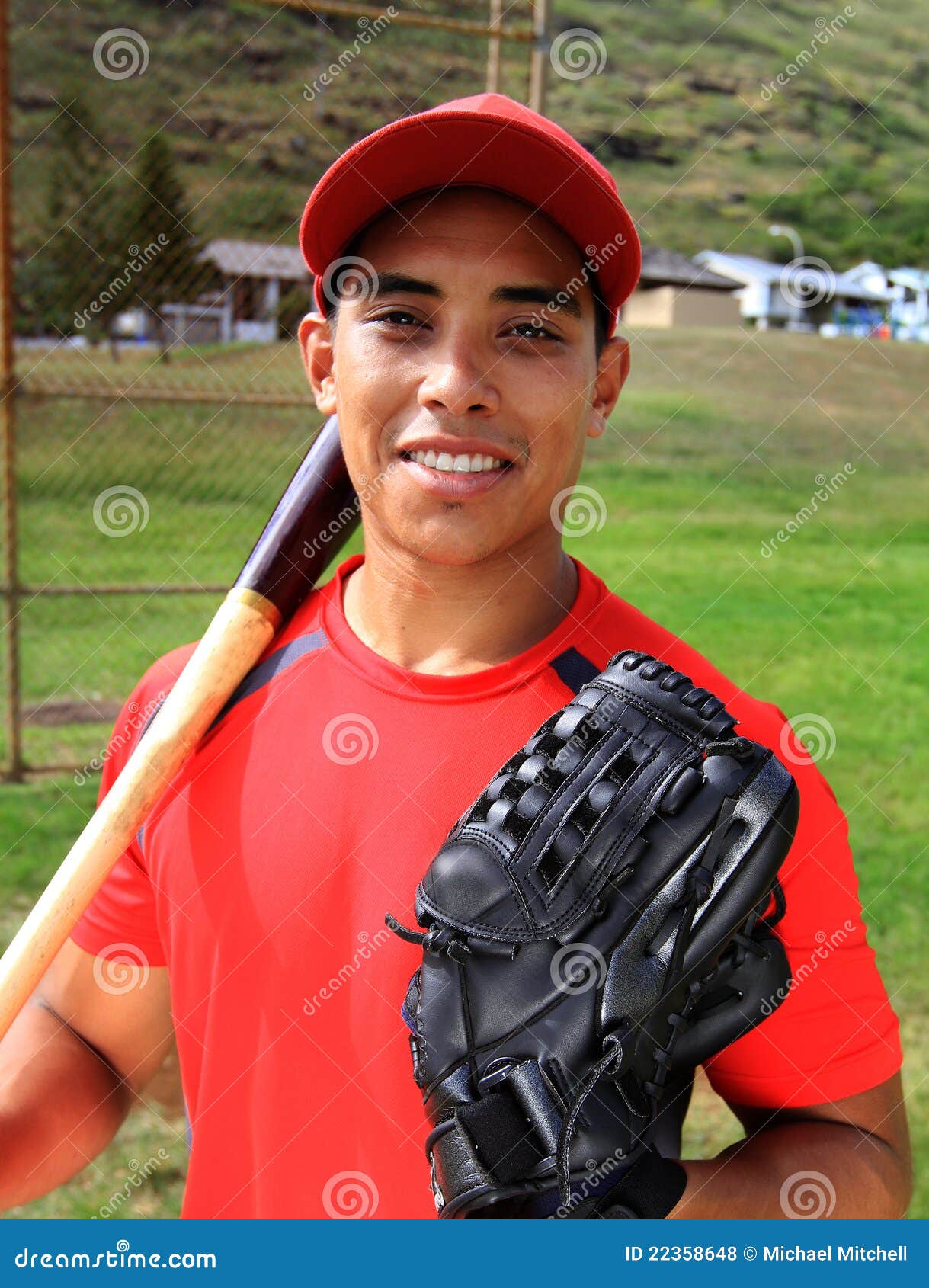 Hispanic Baseball Player Smiling Stock Photo - Image of game, exercise ...