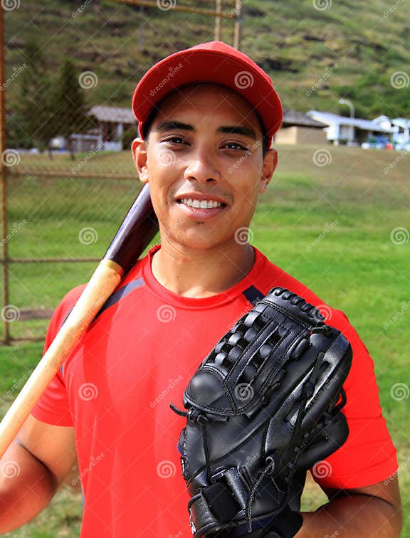 Hispanic Baseball Player Smiling Stock Photo - Image of game, exercise ...