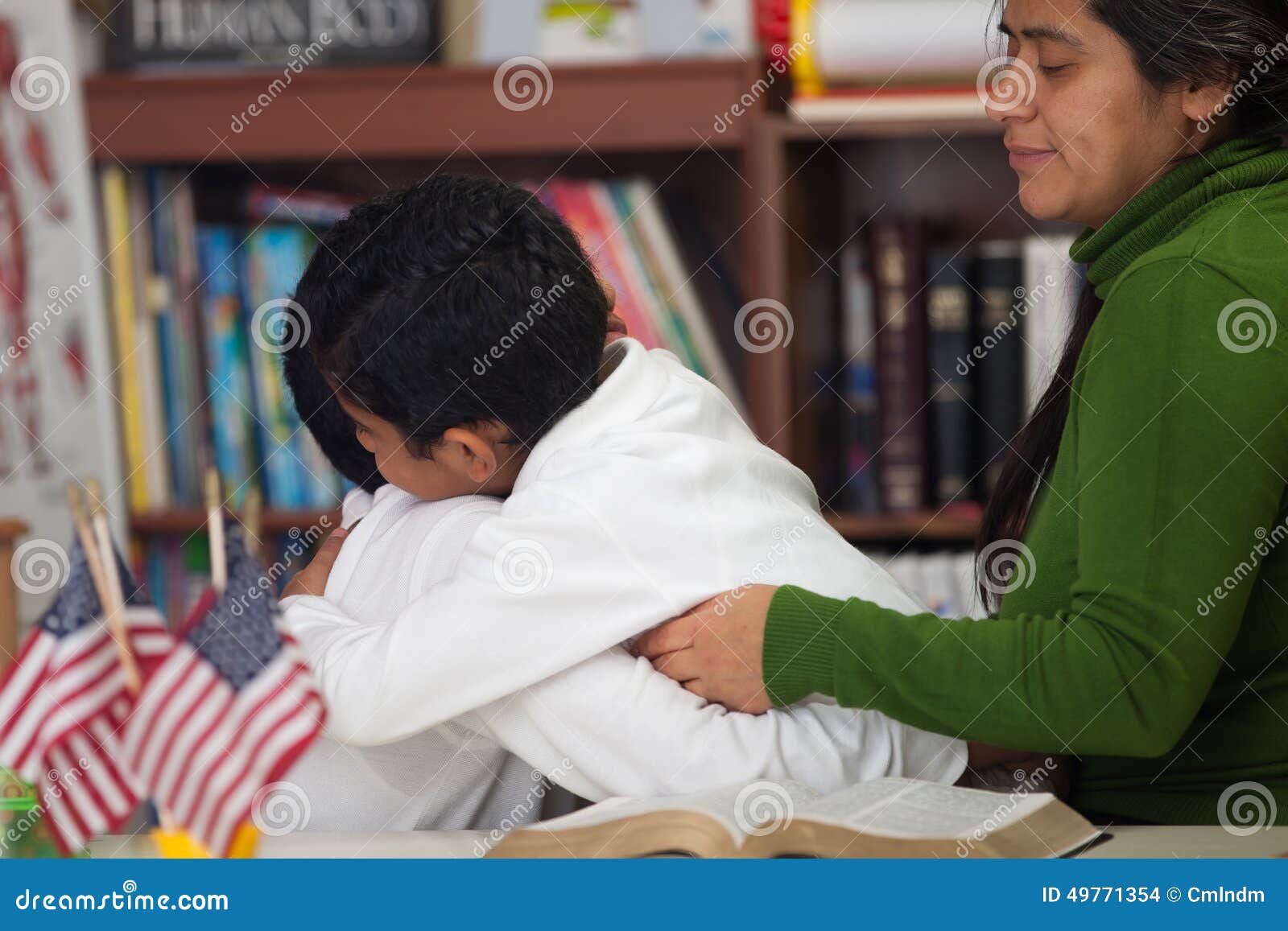 Hispanic Boys Hugging after Home Worship Service Stock Photo - Image of ...