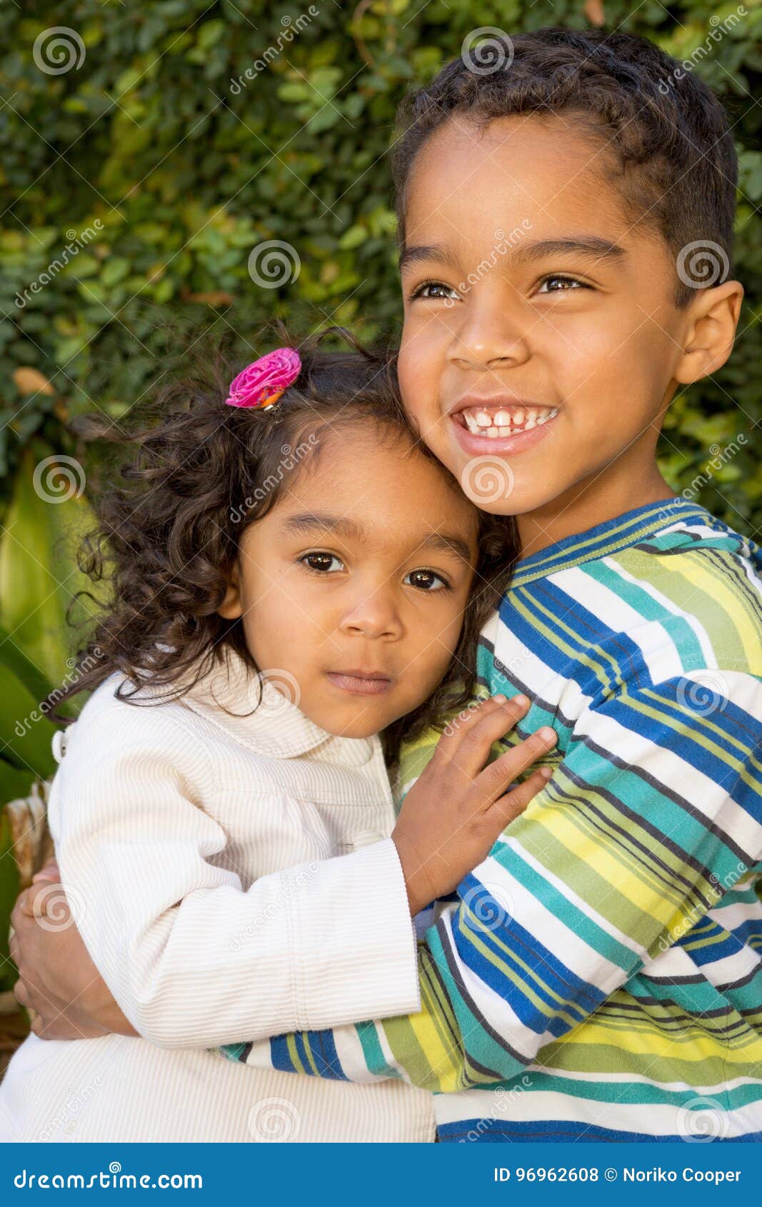 Hispanic Brother and Sister. Stock Photo - Image of protection ...
